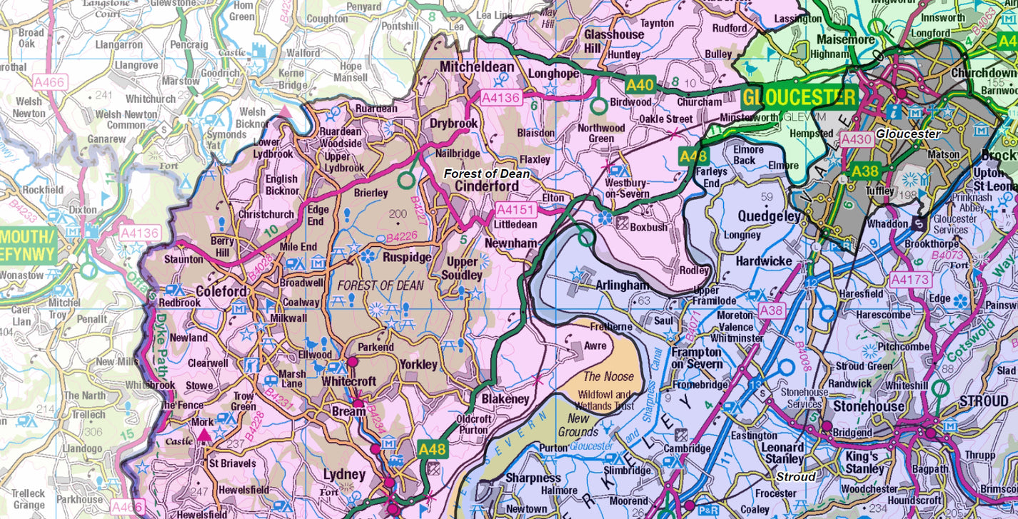 Gloucestershire County Boundary Map - Digital Download – ukmaps.co.uk