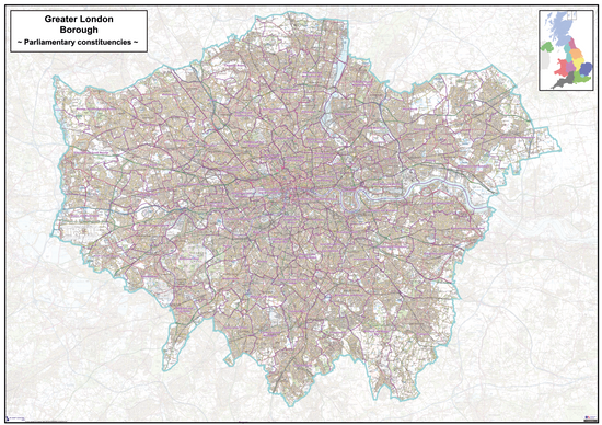 Regional UK Parliamentary Maps - London - Digital Download – ukmaps.co.uk
