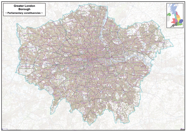 Regional UK Parliamentary Maps - London - Digital Download – ukmaps.co.uk