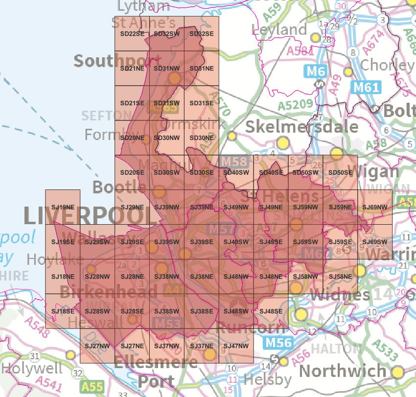 Merseyside - OS Map Tiles – ukmaps.co.uk