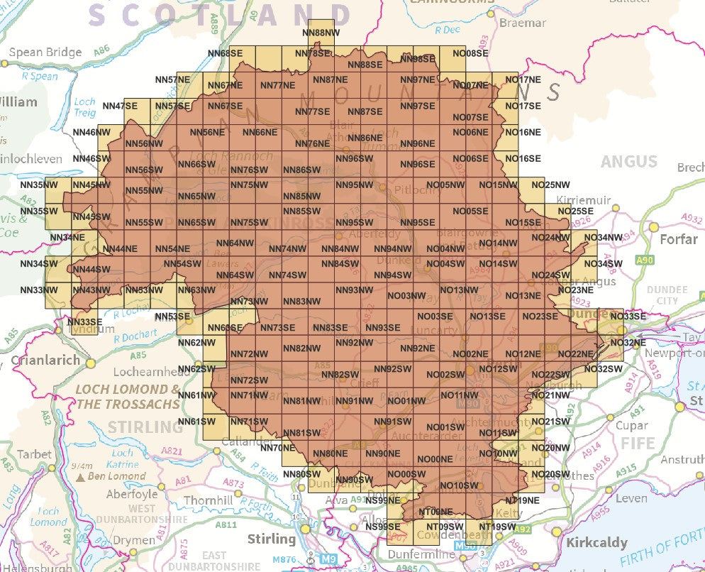 Perth and Kinross - OS Map Tiles – ukmaps.co.uk