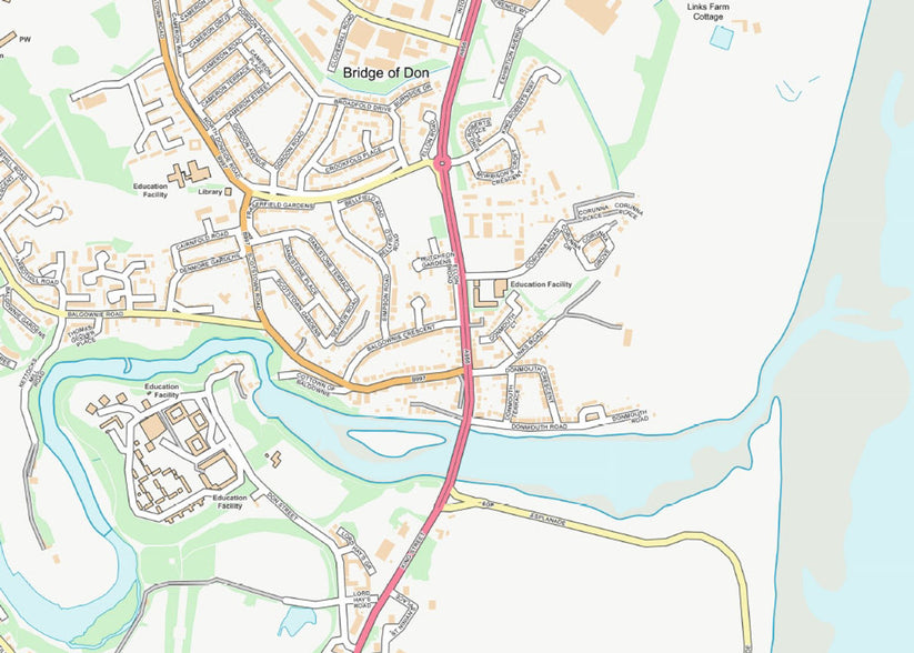 Central Aberdeen City Street Map - Digital Download – ukmaps.co.uk