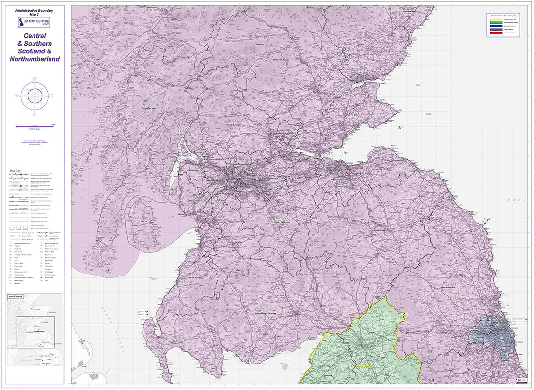 Admin Boundary Map 3 - Southern Scotland & Northumberland - Digital Do ...