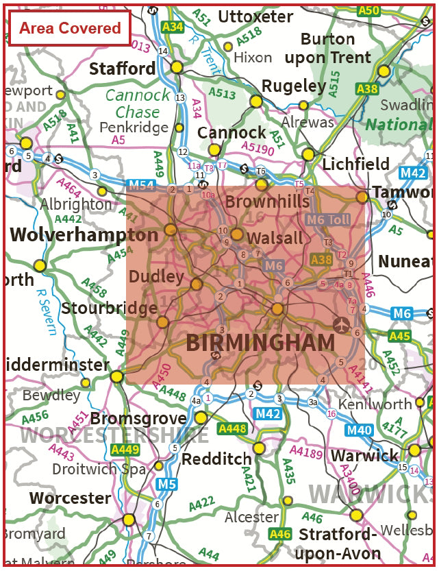 Postcode City Sector Map - Birmingham & Wolverhampton - Digital Downlo ...
