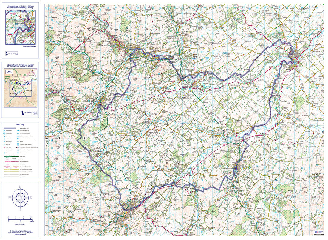Borders Abbey Way Route Map - Digital Download – ukmaps.co.uk