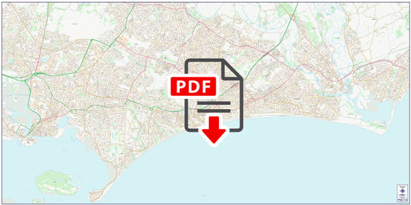 Central Bournemouth City Street Map - Digital Download – ukmaps.co.uk