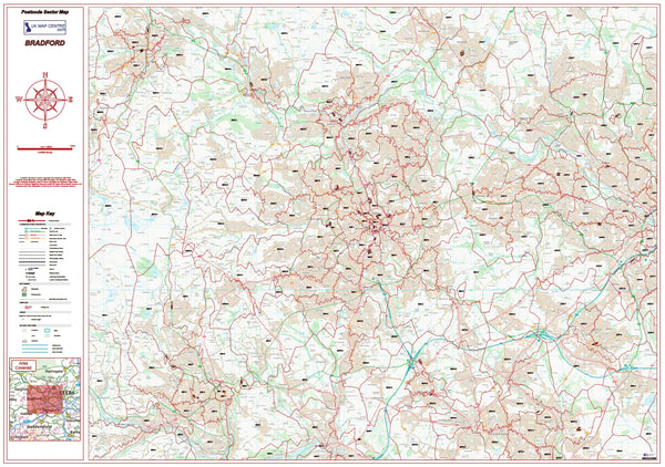 Postcode City Sector Map - Bradford - Digital Download – ukmaps.co.uk