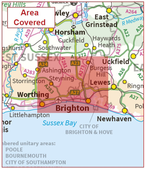Postcode City Sector Map - Brighton & Hove - Digital Download – ukmaps.co.uk