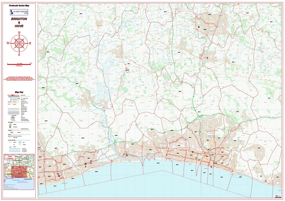 Postcode City Sector Map - Brighton & Hove - Digital Download – ukmaps ...