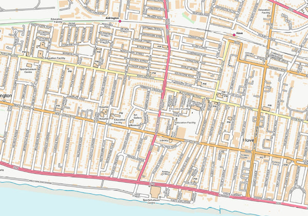 Central Brighton and Hove City Street Map - Digital Download – ukmaps.co.uk