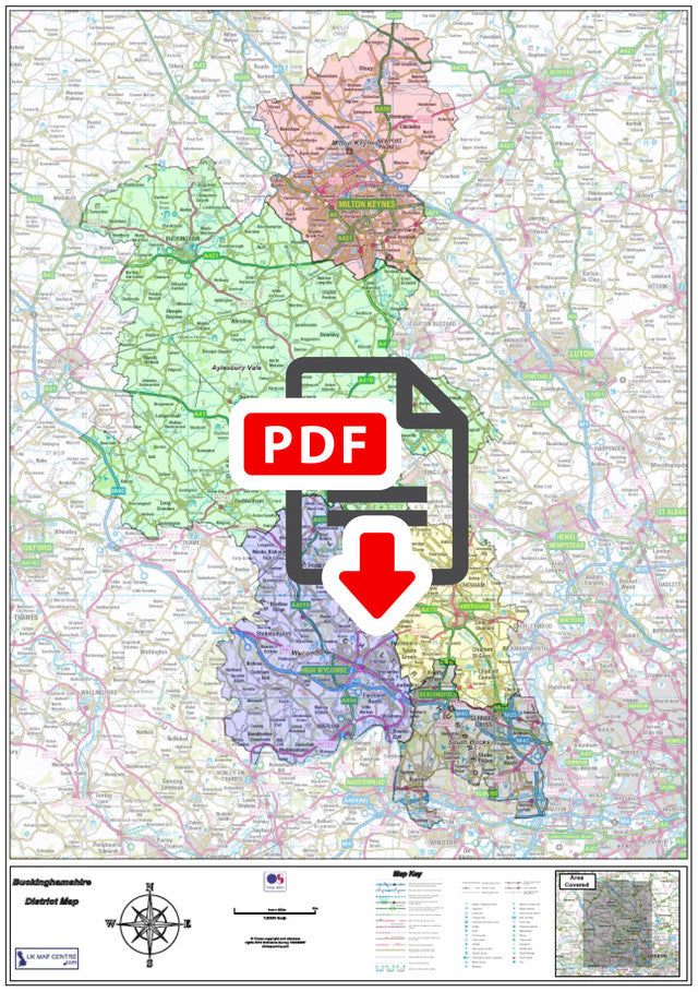 Buckinghamshire County Boundary Map - Digital Download – ukmaps.co.uk