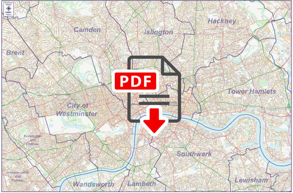 Central London City Street Map - Digital Download – ukmaps.co.uk