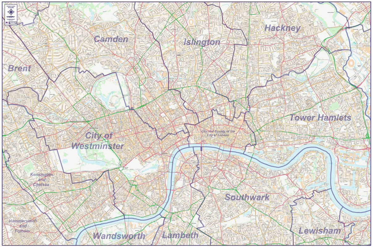 Central London City Street Map - Digital Download – ukmaps.co.uk