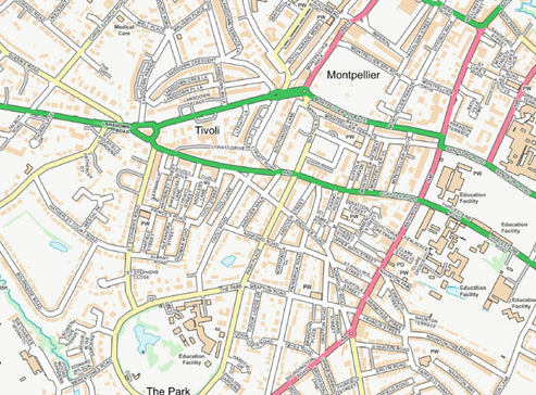 Central Cheltenham City Street Map - Digital Download – ukmaps.co.uk