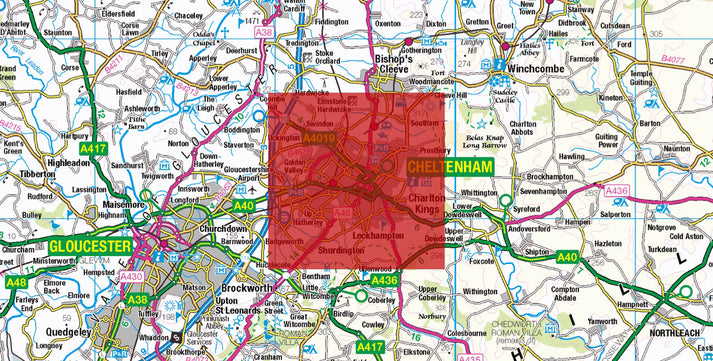 Central Cheltenham City Street Map - Digital Download – ukmaps.co.uk