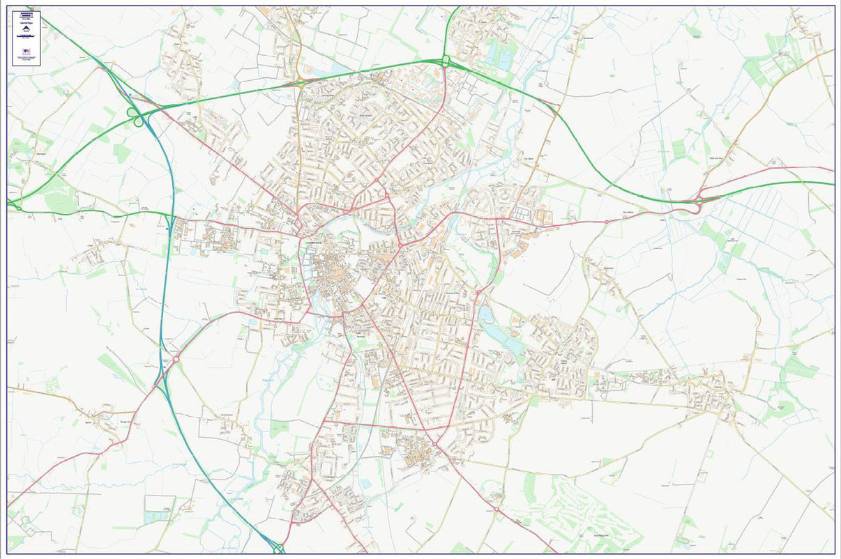 Central Cambridge City Street Map - Digital Download – ukmaps.co.uk