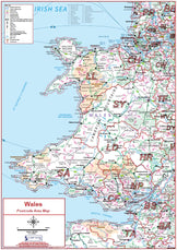 Compact Wales Postcode Area Map | Welsh Postcode Regions PDF Download ...