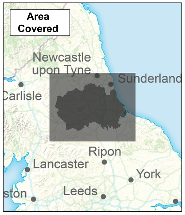 County Durham Boundary Map - Digital Download – ukmaps.co.uk