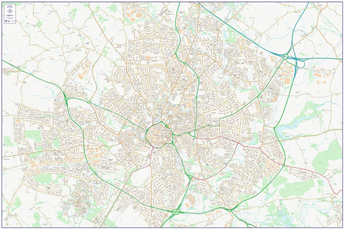 Central Coventry City Street Map - Digital Download – ukmaps.co.uk