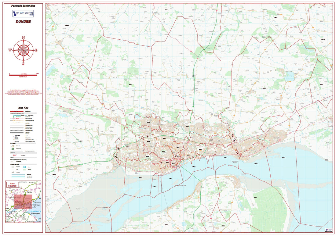 Postcode City Sector Map - Dundee - Digital Download – ukmaps.co.uk