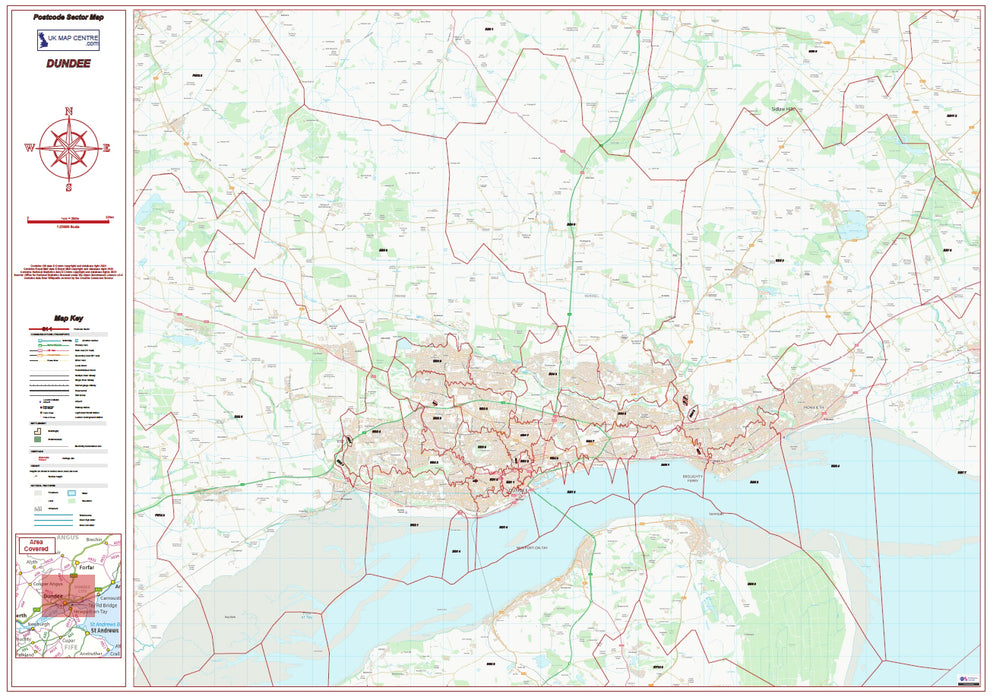 Postcode City Sector Map - Dundee - Digital Download – ukmaps.co.uk