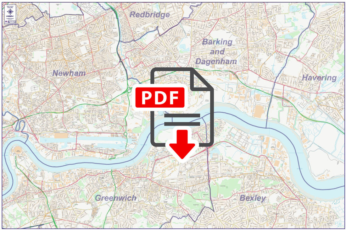 East London City Street Map - Digital Download – ukmaps.co.uk