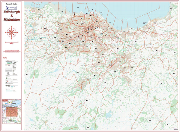Postcode City Sector Map - Edinburgh and Midlothian - Digital Download ...