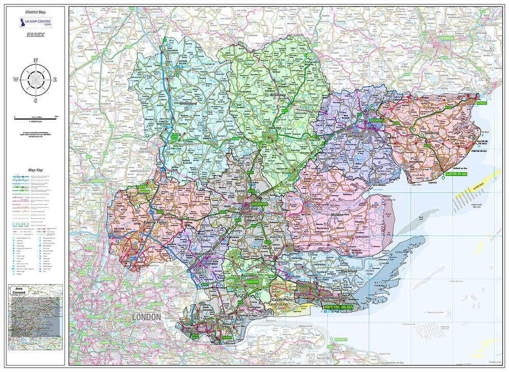 Essex County Boundary Map - Digital Download – ukmaps.co.uk