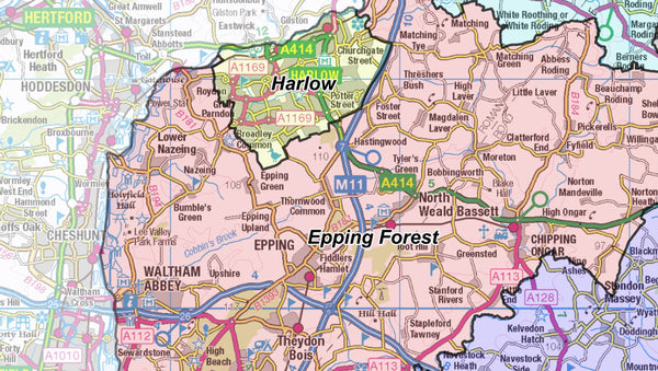 Essex County Boundary Map - Digital Download – ukmaps.co.uk