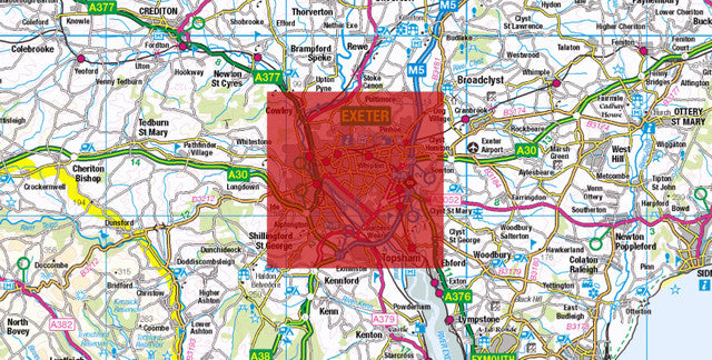 Central Exeter City Street Map - Digital Download – ukmaps.co.uk