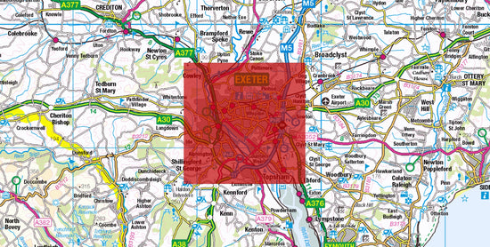 Central Exeter Postcode City Street Map - Digital Download – ukmaps.co.uk