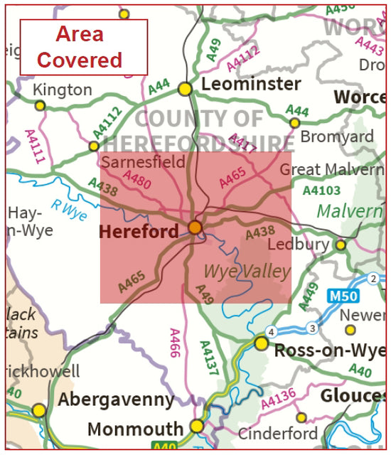 Postcode City Sector Map - Hereford - Digital Download – ukmaps.co.uk