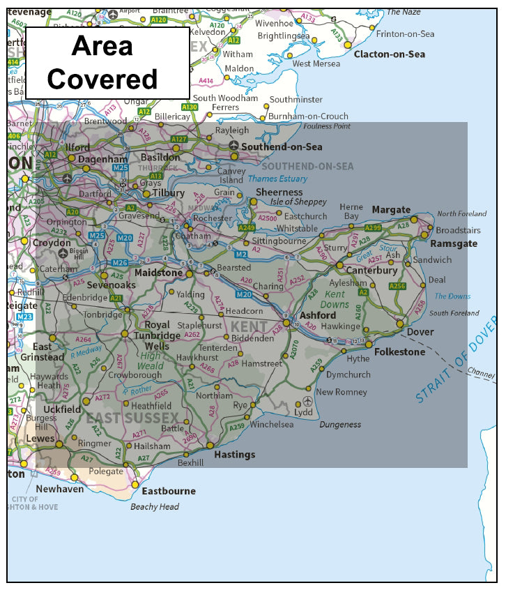 Kent County Boundary Map – ukmaps.co.uk