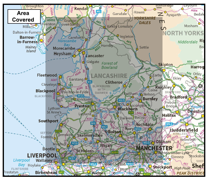 Lancashire County Map - Digital Download – ukmaps.co.uk