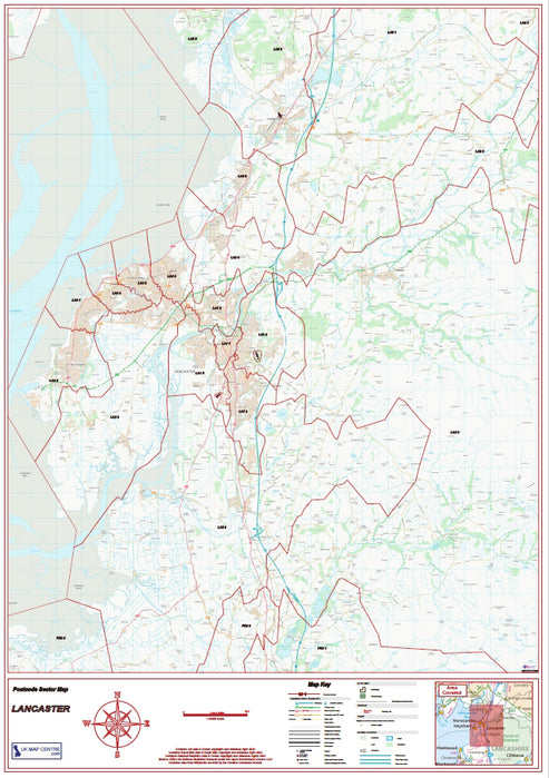 Postcode City Sector Map - Lancaster - Digital Download – ukmaps.co.uk