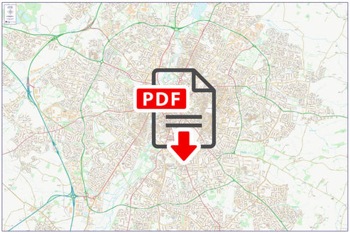 Central Leicester City Street Map - Digital Download – ukmaps.co.uk