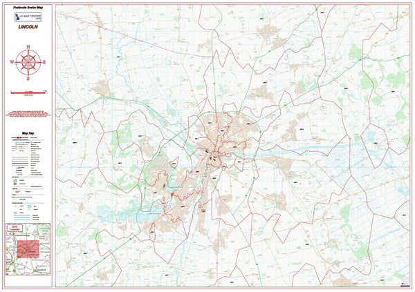 Postcode City Sector Map - Lincoln - Digital Download – ukmaps.co.uk