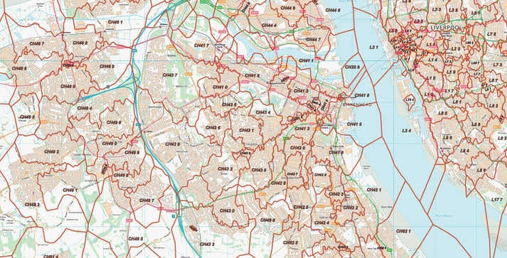 Postcode City Sector Map - Liverpool and The Wirral - Digital Download ...