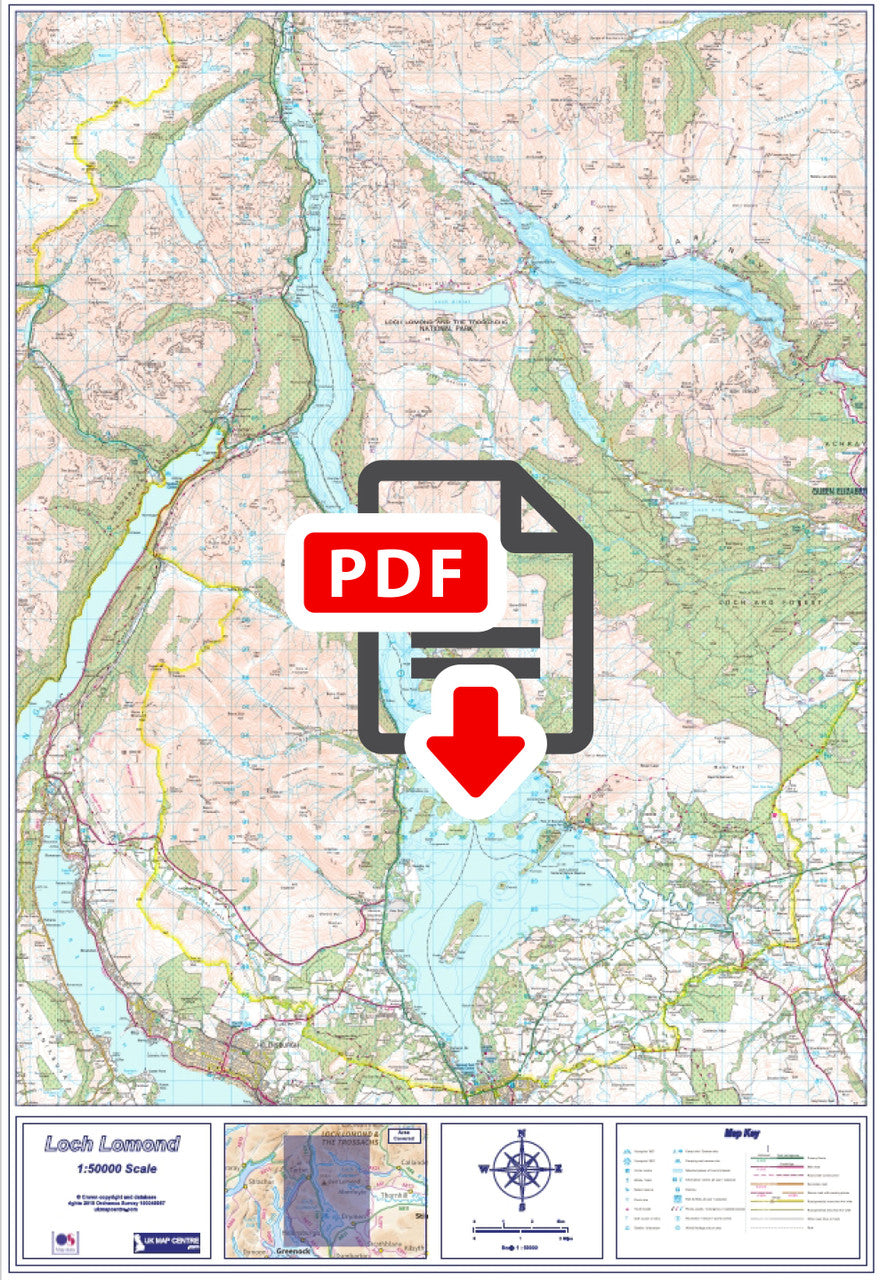 Loch Lomond - Compact Map - Digital Download – ukmaps.co.uk
