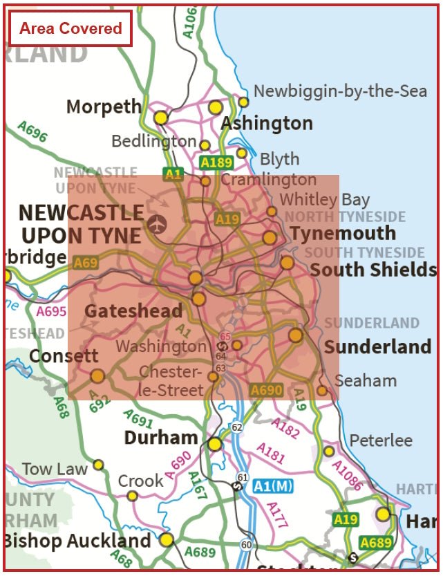 Postcode City Sector Map - Newcastle and Sunderland - Digital Download ...