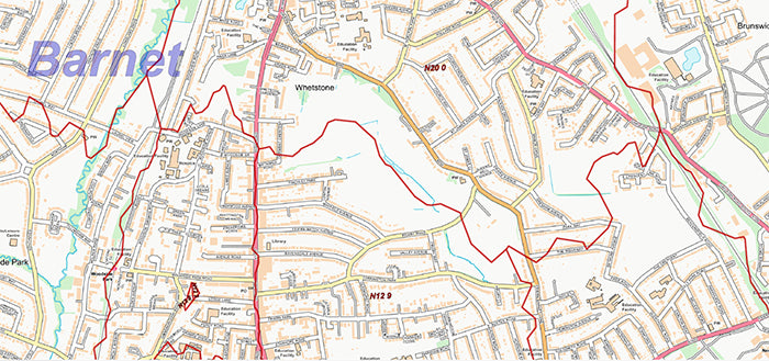 North London Postcode City Street Map - Digital Download – ukmaps.co.uk