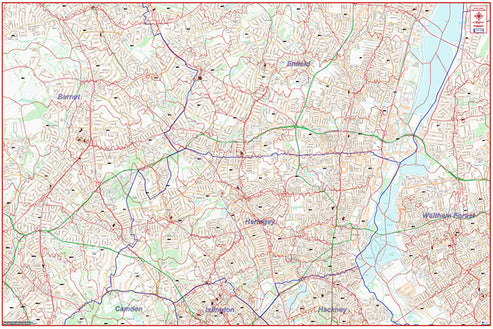 North London Postcode City Street Map - Digital Download – ukmaps.co.uk