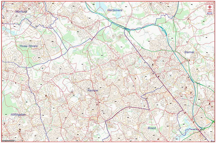 North West London Postcode City Street Map - Digital Download – ukmaps ...