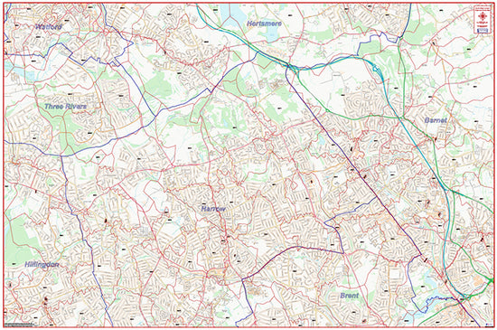 North West London Postcode City Street Map - Digital Download – ukmaps ...