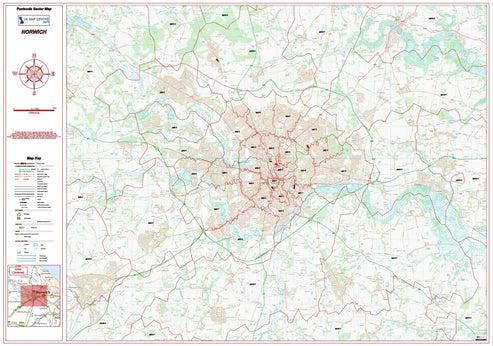 Postcode City Sector Map - Norwich - Digital Download – ukmaps.co.uk