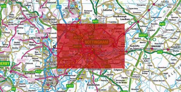 Central Nottingham City Street Map - Digital Download – ukmaps.co.uk