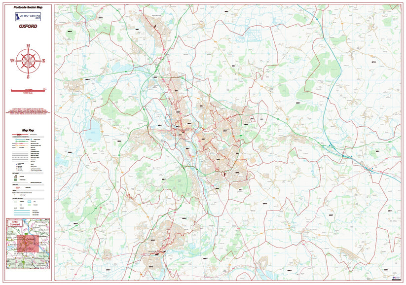Postcode City Sector Map - Oxford - Digital Download – ukmaps.co.uk