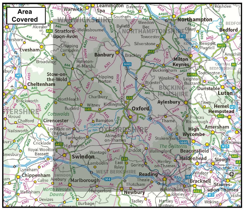 Oxfordshire County Boundary Map - Digital Download – ukmaps.co.uk