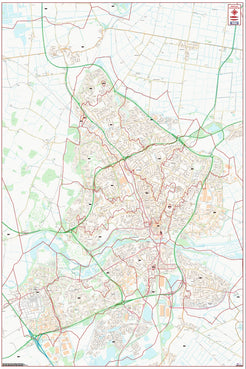 Central Peterborough Postcode City Street Map - Digital Download ...