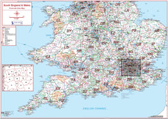 Southern England & Wales Postcode Area Map | UK Maps – ukmaps.co.uk